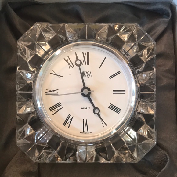 Mikasa | Other | Vintage Mikasa Westminster Crystal Desk Clock Nwot ...
